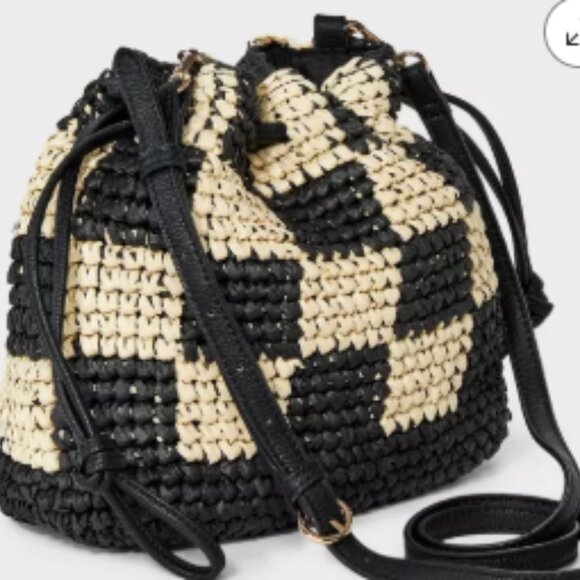 Bags | Straw Drawstring Crossbody Bag | Poshmark